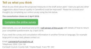 The Camelford Air Quality Action Plan Consultation |Vehicle to Grid UK